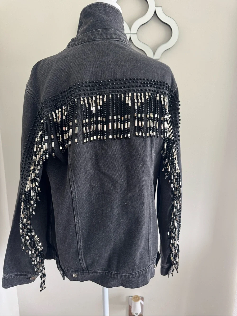 Fashion Nova | Jackets & Coats | Fashion Nova Beaded Washed Black Denim ...